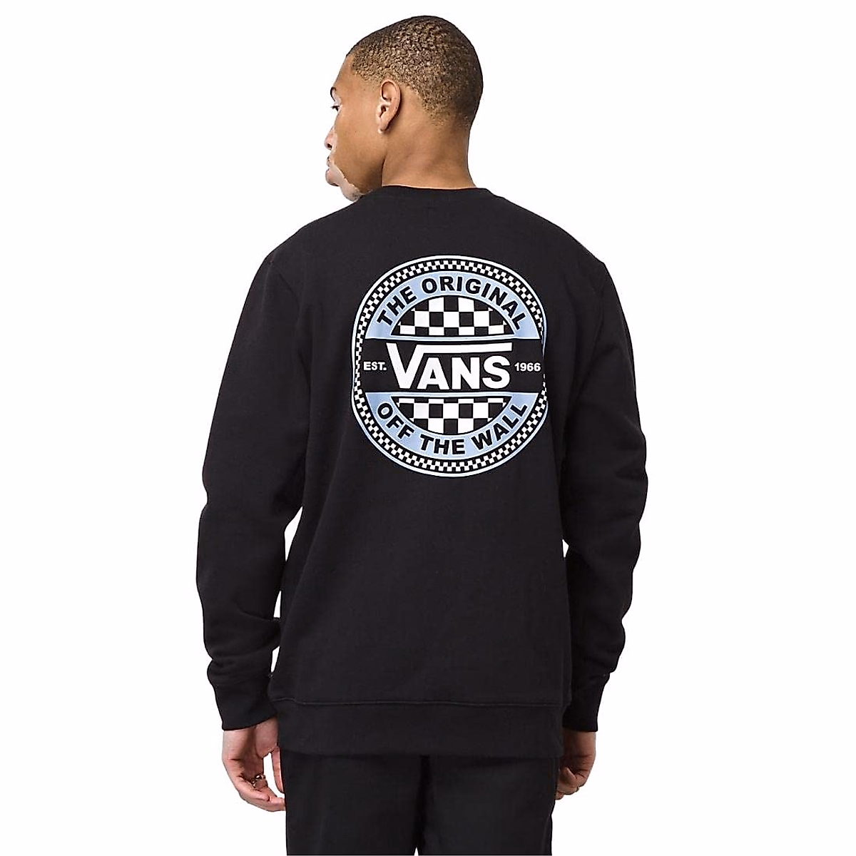 VANS M CIRCLED CHECKER CREW SIZE M Black