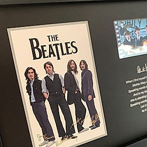 veratwo The Beatles Decor - Signed Beatles Poster Framed Gifts with 1x 35mm Film Display,Beatles Let It Be lyric Decoration,Cool Memorabilia Gifts for Beatles Fans 8x6 Inches