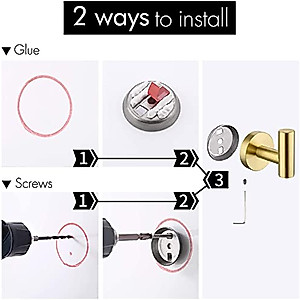 HwrtYeg Bird Shape Hooks 1 Pcs Brass Hooks Wall Brushed Gold Towel Robe HooksNo Drill for Bathroom Kitchen Hanging Key Hat Coat Hooks SUS304 Stainless Steel Brushed Brass Hooks