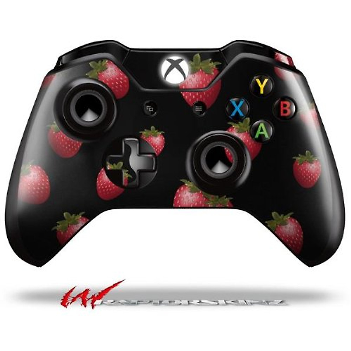 WraptorSkinz Decal Style Vinyl Skin Wrap compatible with XBOX One Original Wireless Controller Strawberries on Black - (CONTROLLER NOT INCLUDED)