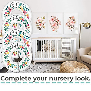Baby Closet Size Dividers - Rustic Floral Nursery Closet Dividers for Baby Clothes - Dividers by Month for Baby Girl Nursery Decor - Flower Baby Closet Dividers for Clothing Racks - [Rustic Floral]