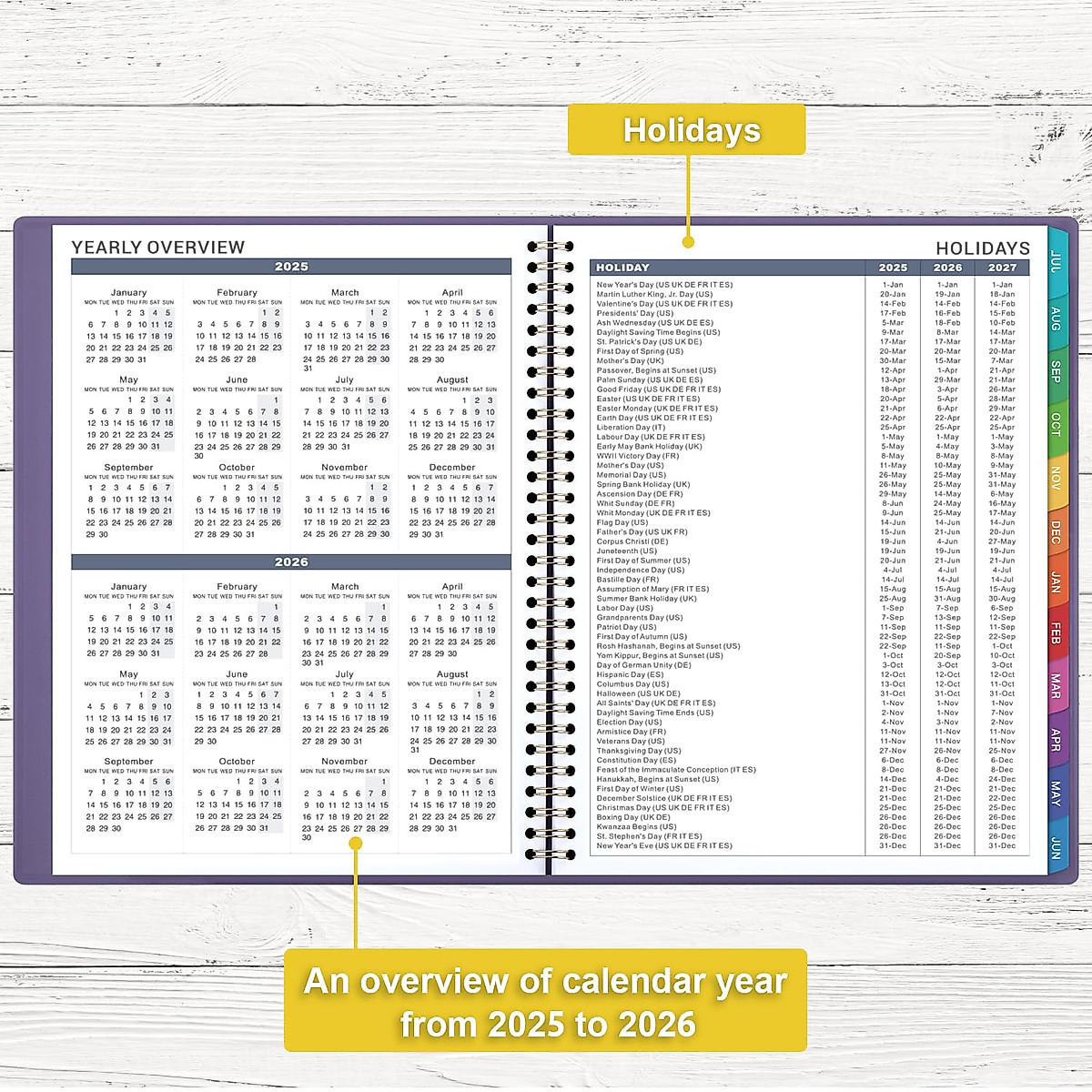 2023 Appointment Book - Weekly Appointment Book 2023, January - December 2023, Hourly Planner with Tabs, 15 Minutes, 8.26"x 10.7", Wirebound - Purple