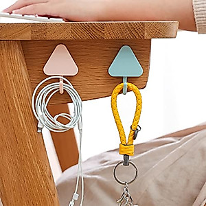 Key Hooks for Wall, Adhesive Hooks Removable Wall Hangers Hooks for Entryway Door Bathroom Kitchen Dark Blue（5 Packs） (b2347)