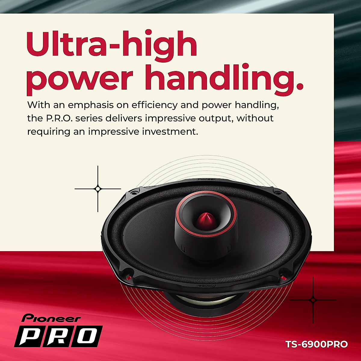 Pioneer TS-6900PRO, 2-Way Car Audio Speakers, Full Range, Clear Sound Quality, Easy Installation and Enhanced Bass Response, 6” x 9” Speakers