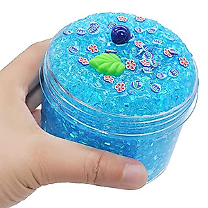 Newest Glimmer Slime Crunchy, Blueberry Sugar Blitz Slime kit for Girls,Super Soft and Non-Sticky, Birthday Gifts Party Favors