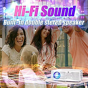 Native 1080P 5G WiFi Bluetooth Projector, 10000Lumens 300” Display Outdoor Projector, 350 ANSI, 4K Supported, Home Projector for iOS/Android/TV Stick