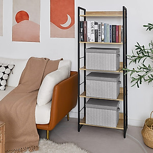 GRANNY SAYS Bundle of 3-Pack Closet Storage Boxes & 2-Pack Wicker Storage Baskets for Shelves