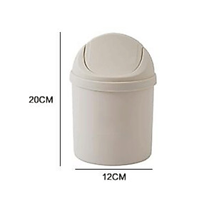 Desktop Plastic Trash Can Household Mini Trash Can | Small Paper Basket with Lid on The Living Room Table Four Colors (Color : Purple)