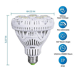(Updated) BR30 30W LED Light Bulb, 250-300W Equivalent, 5000K Daylight, 4000lm Super Bright Bulb, Non-Dimmable, CRI80, E26 Base, Floodlight for Warehouse Supermarket Logistic Center Church