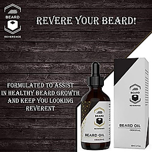 Beard Reverence All Natural Beard Oil (Unscented) Large 2oz Size - Premium Leave-in Conditioner, Softener, Moisturizer for Beard & Mustache Grooming, Health, Growth, and Care