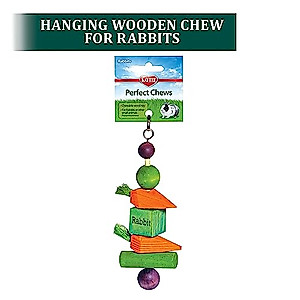 Kaytee Perfect Chews Hanging Wood Chew Toy for Pet Rabbits and Other Small Animals