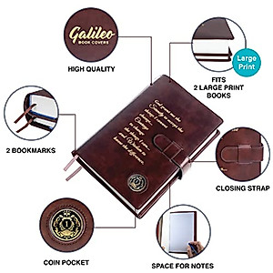 Large Print Double AA Big Book Cover & 12 Steps & 12 Traditions | by Galileo | Perfect Gift | Alcoholics Anonymous (Large Print/Brown)