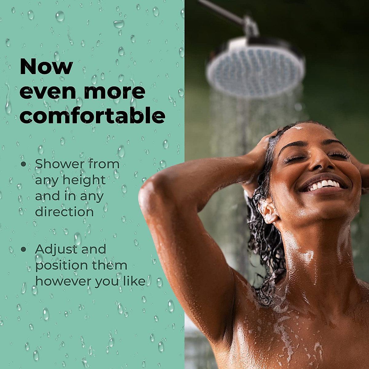 11'' Shower Head Extension Arm by LOKBY - Anti-Leakage Shower Extension Arm - Adjustable Shower Arm Fits Any Rain or Handheld Shower Heads - Shower Head Extension Pipe - Rust Proof Materials - Nickel