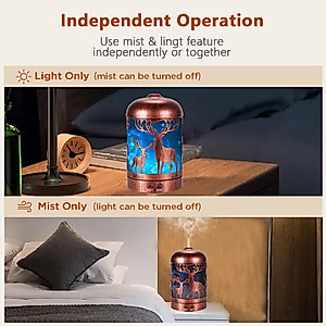 Kids Diffusers for Essential Oils - Cute Deer Essential Oil Diffusers, 150ML Metal Aromatherapy Diffuser Humidifier with Auto Shut-Off Protection,7 Colors Changed Night Light Gift Ideas for Christmas