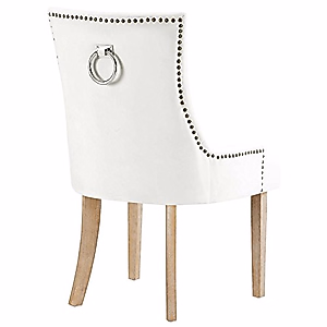 Modway Pose Tufted Performance Velvet Upholstered Dining Chair with Nailhead Trim in Ivory