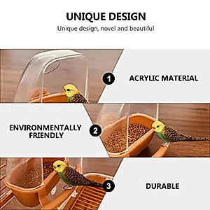 POPETPOP 2pcs Food Water Bird Cup Hooded Bird Cage Plastic Cup Bird Food Bowl Cups Bird Waterer Food Feeder Dispenser