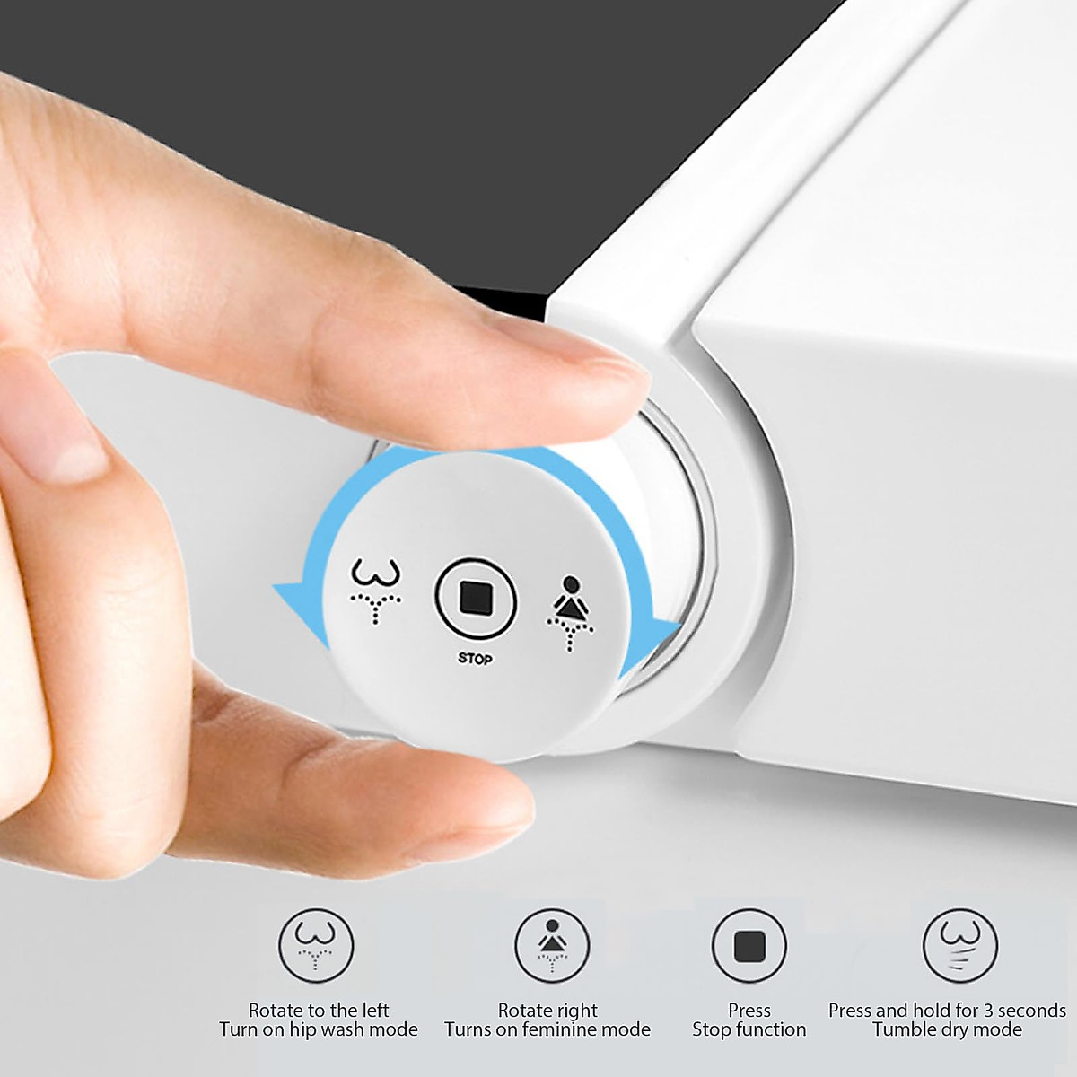 BWE Smart Toilet With Bidet Built In with LED Digital Display, One-piece Bidet Toilet Seat, Auto Flush, Auto Open & Auto Close, Heated Seat, Warm Water and Dry, Wireless Remote Control, Foot Sensing