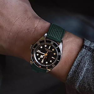 Niziruoup FKM Rubber Watch Strap Quick Release Tropical Style Fluororubber 18mm 20mm 22mm Soft Breathable Durable FKM Rubber Watch Band Universal Replacement Band Strap for Men Women