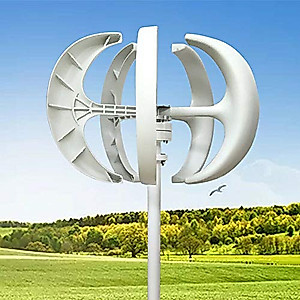 Wind Turbine 24V 600W Wind Turbine Generator White Lantern Vertical Axis Garden Boat Wind Generator 5 Leaves Wind Turbine Kit with Controller