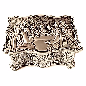 elegantmedical Last Supper Rosary Necklace Eucharistic box Catholic Christian Roman rosary case Jewellery GIFT BOX