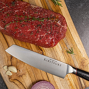 Professional Chef Knife - Kiritsuke 8 Inch Kitchen Knife - Premium Ergonomic Ultra Sharp High Carbon German Stainless Steel - Pakkawood Handle Chef's Knives