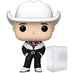 POP Movies: Barbie - Western Cowboy Ken Funko Vinyl Figure (Bundled with Compatible Box Protector Case), Multicolor, 3.75 inches