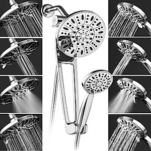 AquaDance High-Pressure 48-mode 3-way Shower Spa Combo with Adjustable 18" Extension Arm for Easy Reach & Mobility Enjoy Luxury 7" Rain & Handheld Shower Head Separately or Together-All-Chrome Finish