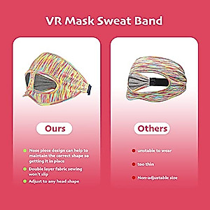 3 PCS VR Eye Mask Face Cushion Cover Pad VR Sweat Band and 2 PCS VR Goggles Lens Fiber Cleaning Cloth Compatible with VR Headsets Meta/Oculus Quest 2 Go HTC Vive PS VR Gear Accessories
