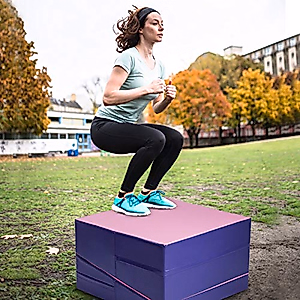 Giantex Incline Gymnastics Mat Wedge Folding and Non-Folding Gymnastics Gym Fitness Skill Shape Tumbling Mat for Kids Play Home Exercise Aerobics (Light Pink/Purple 60"X30"X14")