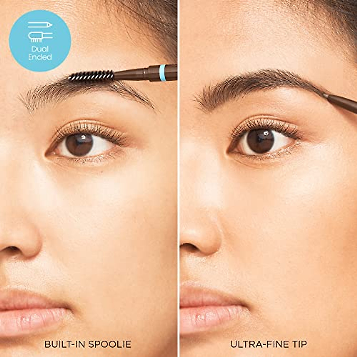 JOAH Dual-Ended Eyebrow Pencil - Brow Down To Me Ultra-FIne Tip Precision Brow Pencil with Built-In Spoolie Brush for Flawless Brows, Smudge-Proof, Water-Resistant, Cool Taupe