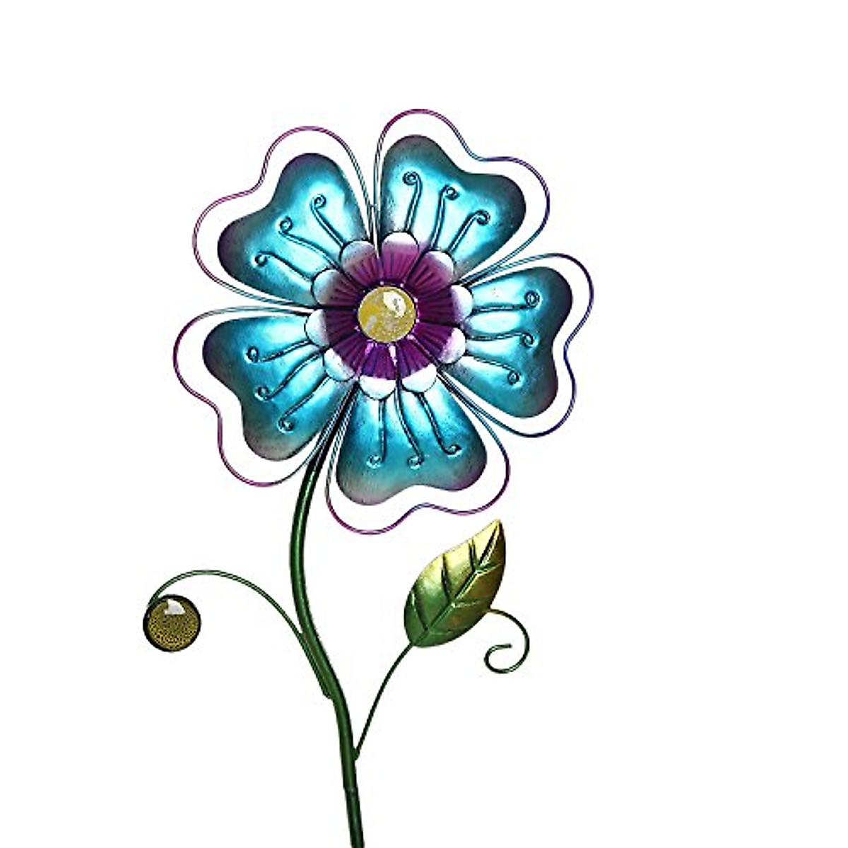 Garden Stake Outdoor Plant Pick Cute Metal Flower Stick Art Ornament Decor Lawn Yard Patio,3 Set