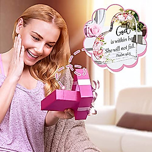 Christian Gifts for Women Inspirational Religious Gifts for Her Bible Verse Desk Decor God Is Within Her She Will Not Fall Acrylic Motivational Birthday Gift for Mom Sister Friend Coworker (Floral)