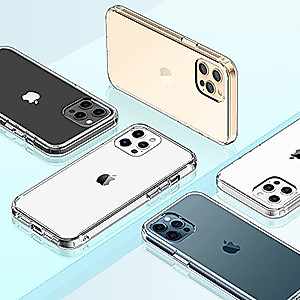 GiiKa for iPhone 12 Pro Max Case with Screen Protector, Clear Full Body Shockproof Protective Hard Case with TPU Bumper Cover Phone Case for iPhone 12 Pro Max