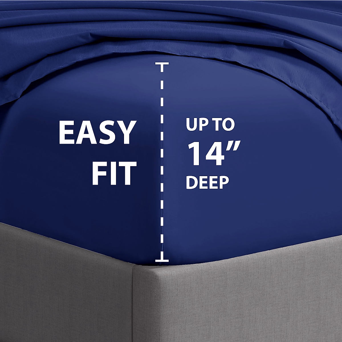 Cathay Home Essentials Ultra Soft Hypoallergenic Wrinkle Resistant Double Brushed Microfiber Bedding Sheet Set, Royal Blue, Twin