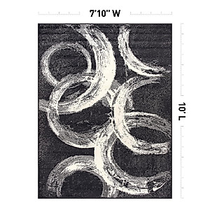 Rugshop Contemporary Bohemian Soft Area Rug 8' x 10' Dark Gray