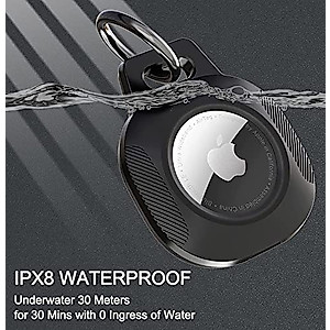 Tieuwant 4-Pack IPX8 Waterproof AirTag Holder Keychain Case