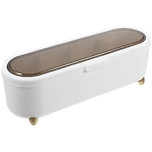 Hemoton Flatware Tray with Lids Plastic Cutlery Storage Box Kitchen Cutlery Utensil Drawer Organizer with Cover Silverware Countertop Storage Containers (White)