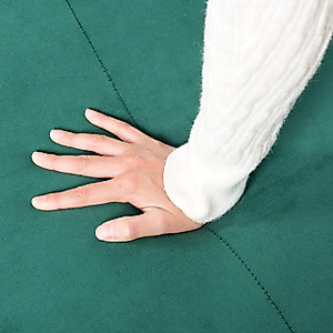 MMTGO 27.5” Whale Rocking Chair w/Metal Support, Comfy Velvet Upholstered Rocker with Non-Slip Solid Wood Legs Suit for Bedroom, Living Room, Porch, Office, Green