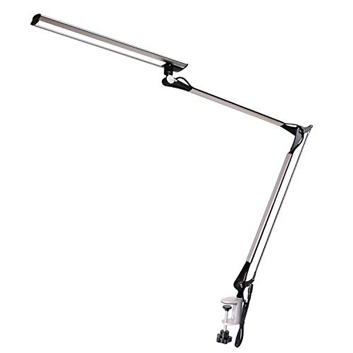 Amzrozky Workbench Light,Drafting Table Lamp for Artist,Architect LED Desk Lamp, Task Lamp with Clamp,Eye-Care Dimmable Office Light with 5 Color 5 Brightness,Touch Control,Memory Function,Silver