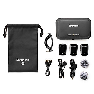 Saramonic Blink 500 Pro X B2 2-Person Wireless 2.4GHz Clip-On Microphone System with Lavaliers for Cameras, Mobile & More, Black