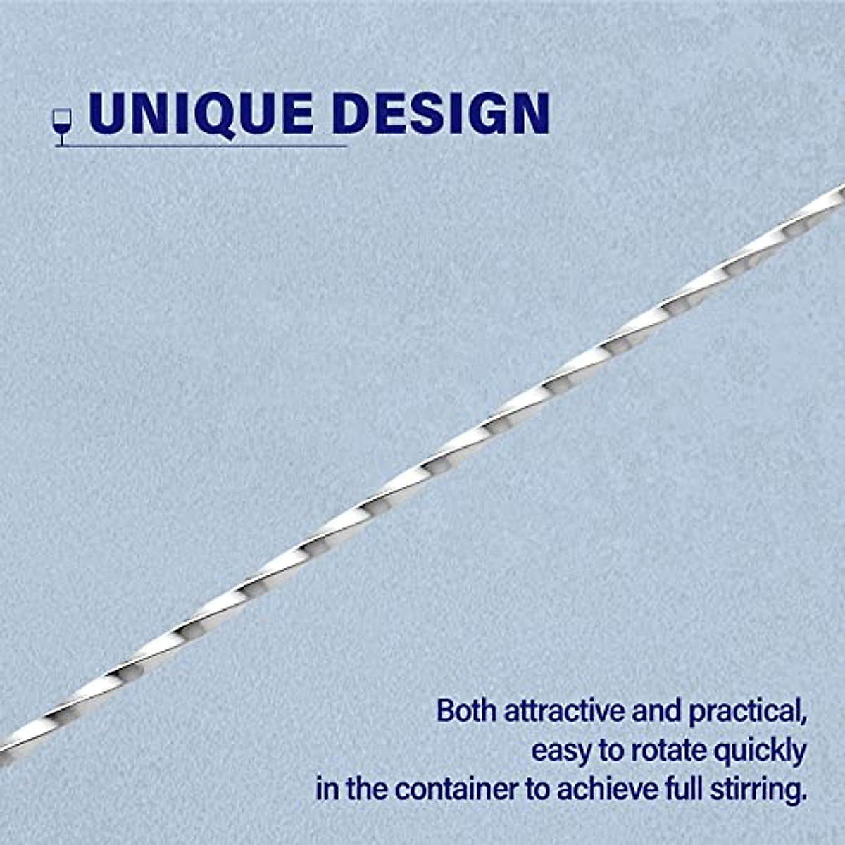 Briout Bar Spoon Cocktail Mixing Stirrers for Drink, Stainless Steel 12 Inches Long Handle, Silver 2 Pieces