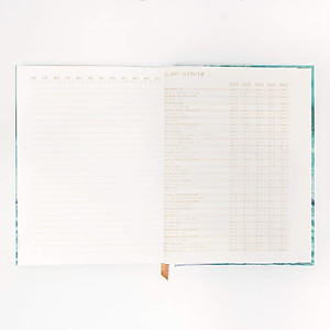 DesignWorks Ink Sueded Paper Journal Notebook with 160 Lined Pages, Ribbon Bookmark, and Storage Pocket for Work, Writing, Journaling, 5.75" x 8.125" -Teal Marbled