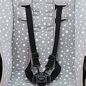 JYOKO Kids mat Compatible with Uppababy Vista 100% Cotton + Foam + 3D Air Confort (White Star)