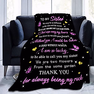 COTIMO Gifts for Sister Blanket Sister Blankets from Sister Throw Best Sister Gifts for Birthday Christmas Thanksgiving 50 "x60