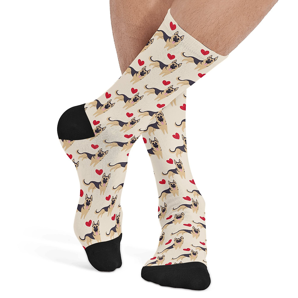 Vcmaluco German Shepherd Socks for Women Men, Novelty Mid-Calf Crazy Dog Socks Dress Socks, Gift for Dog Lovers