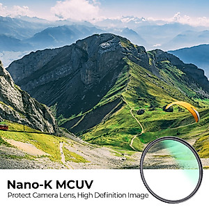 K&F Concept 77mm MCUV Lens Protection Filter 18 Multi-Coated Camera Lens UV Filter Ultra Slim with Cleaning Cloth (K-Series)