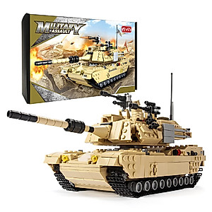 dOvOb Army Tank Building Block(1080 PCS),WW2 Military M1A2 Abrams Tank Model with Soldier Figures,Toys Gifts for Kid and Adult