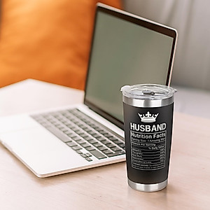 Gifts for Husband from Wife - Husband Gifts, Gifts for Him - Anniversary, Birthday Gifts for Husband - Father's Day Gifts for Husband, Fathers Day for Him, Fathers Day Gift - 20 Oz Black Tumbler