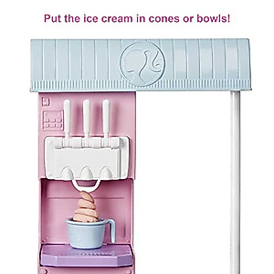 Barbie Careers Doll & Accessories, Ice Cream Shop Playset with Blonde Doll, Ice Cream Machine, Molds, Dough & More