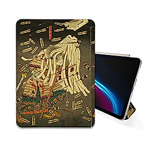 Cute Japanese Antique Samurai case Compatible with iPad Mini Air Pro 7.9 8.3 9.7 10.2 10.9 11 12.9 inch Pattern Cover New 2022 2021 Trifold Stand 3 4 5 6 7 8 9 Generation 71 (11" Pro 1/2/3 gen)